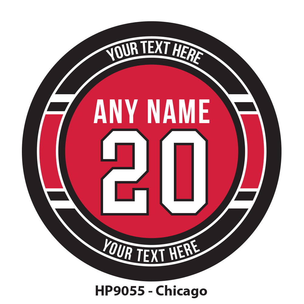 HP9055 - Chicago Hockey Team Colors Puck – hockeypucks.com