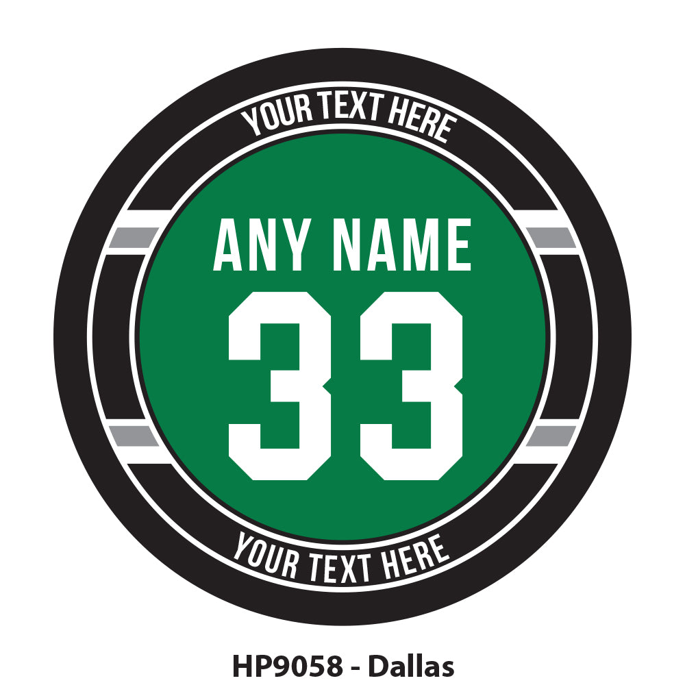HP9058 - Dallas Hockey Team Colors Puck – hockeypucks.com