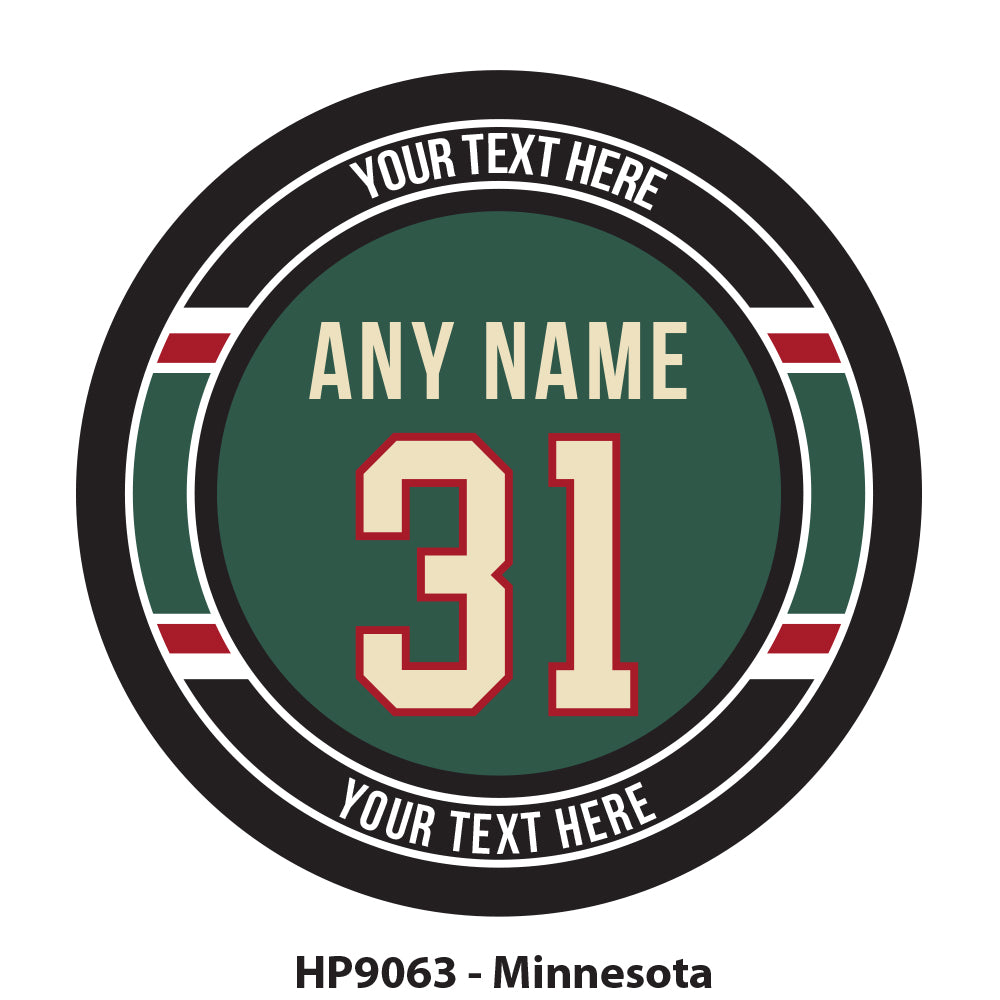 HP9063 - Minnesota Hockey Team Colors Puck – hockeypucks.com