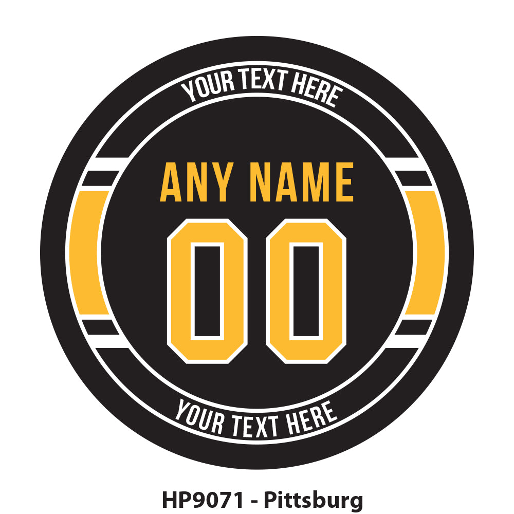 HP9071 - Pittsburg Hockey Team Colors Puck – hockeypucks.com
